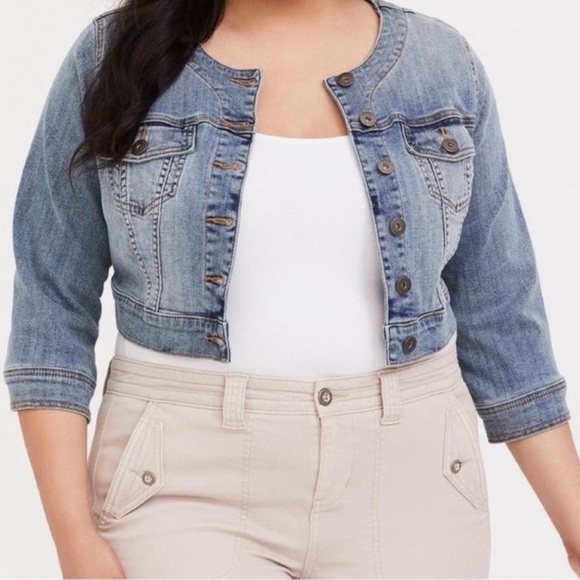 torrid | Jackets & Coats | Torrid Cropped Denim Jacket | Poshmark